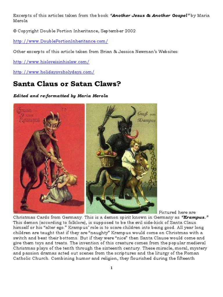 Scriptural-DPI-Santa Claus or Satan Claws | PDF | Santa Claus | Satanism