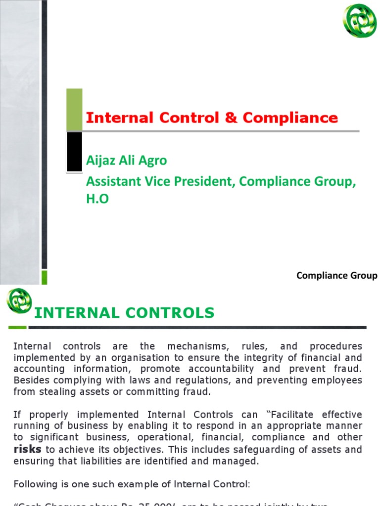 Internal Control & Compliance | PDF | Internal Control | Regulatory ...