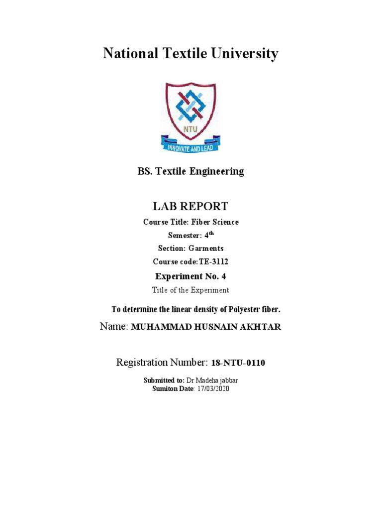 National Textile University: Lab Report | PDF | Textiles | Materials