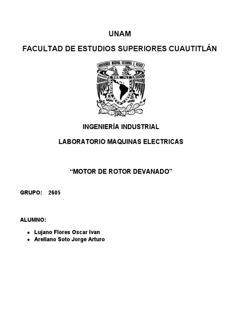 Motor de Rotor Devanado | PDF | Motor eléctrico | Inductor