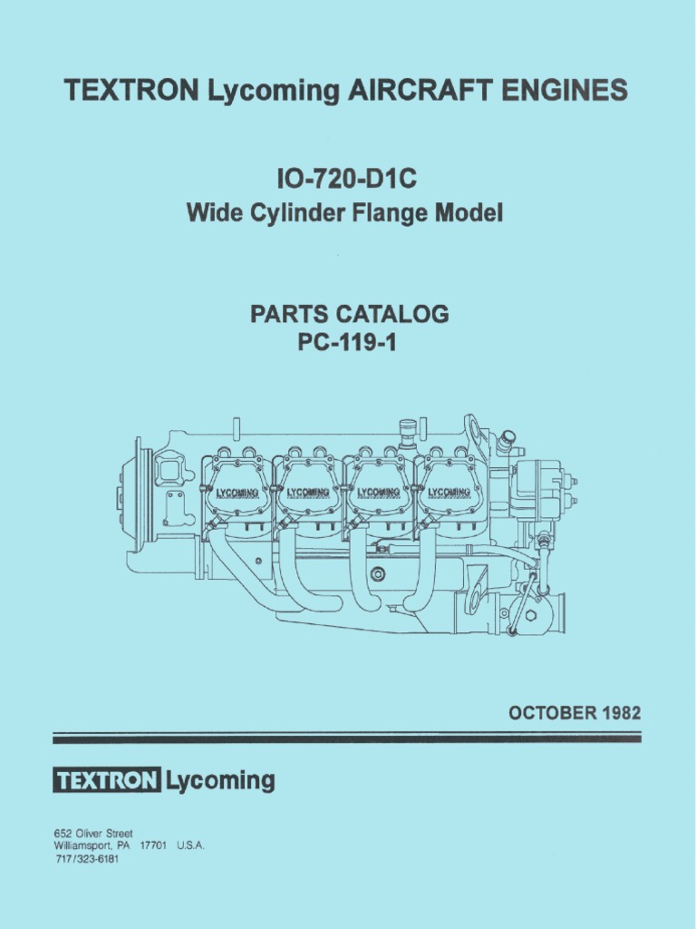 Textron Lycoming Aircraft Engines: IO-720-D1C | PDF | Vehicle ...