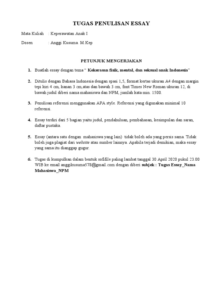 TUGAS Penulisan Essay | PDF