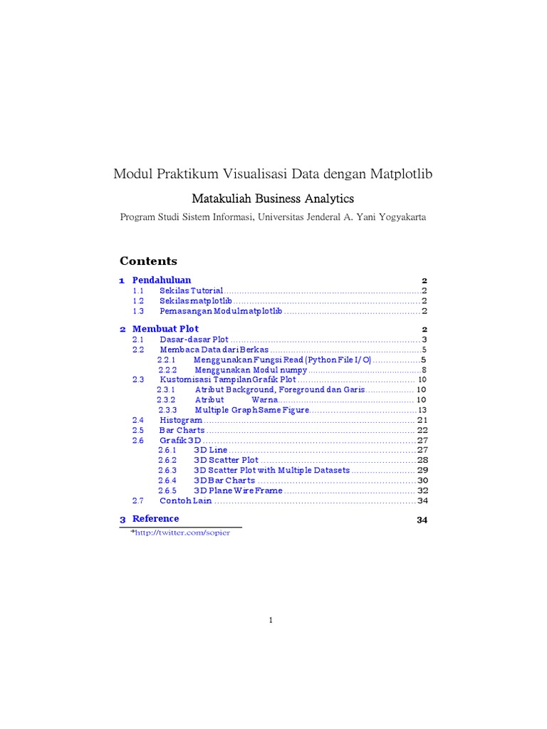 Modul Praktikum BA - Visualisasi Data Matplotlib PDF | PDF