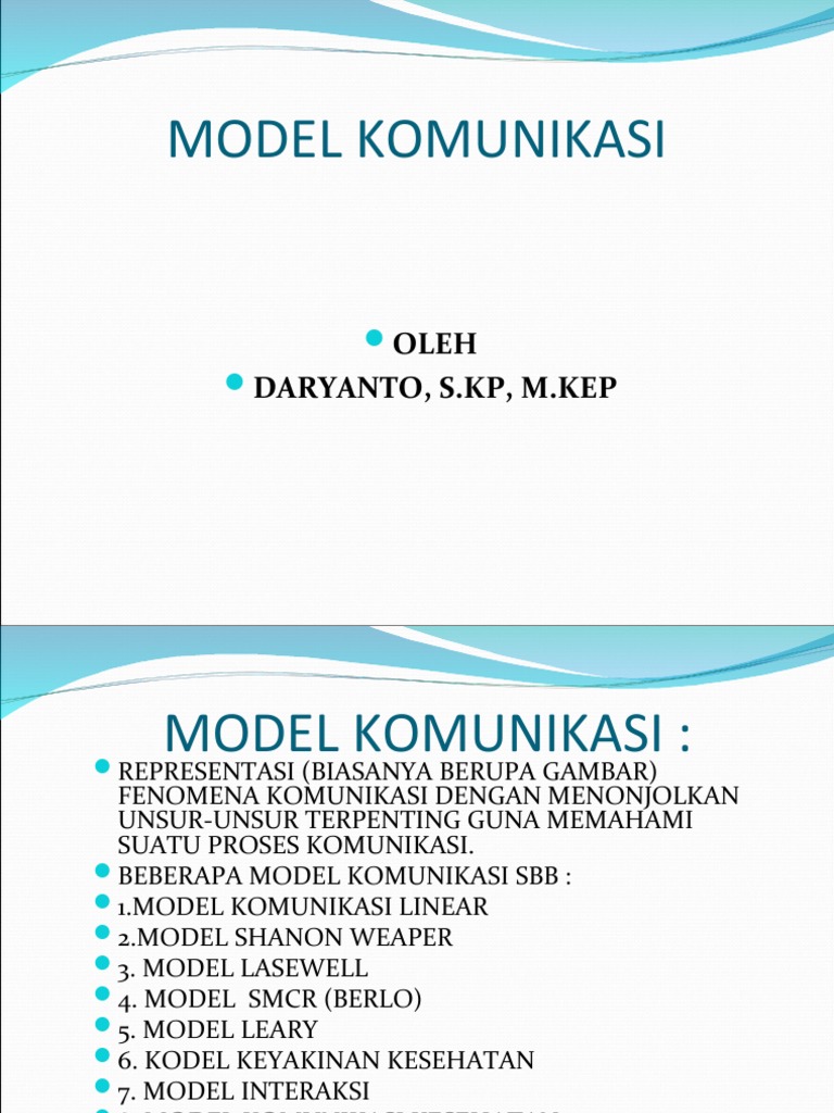 Model Komunikasi Updated 12022019 | PDF | Seni
