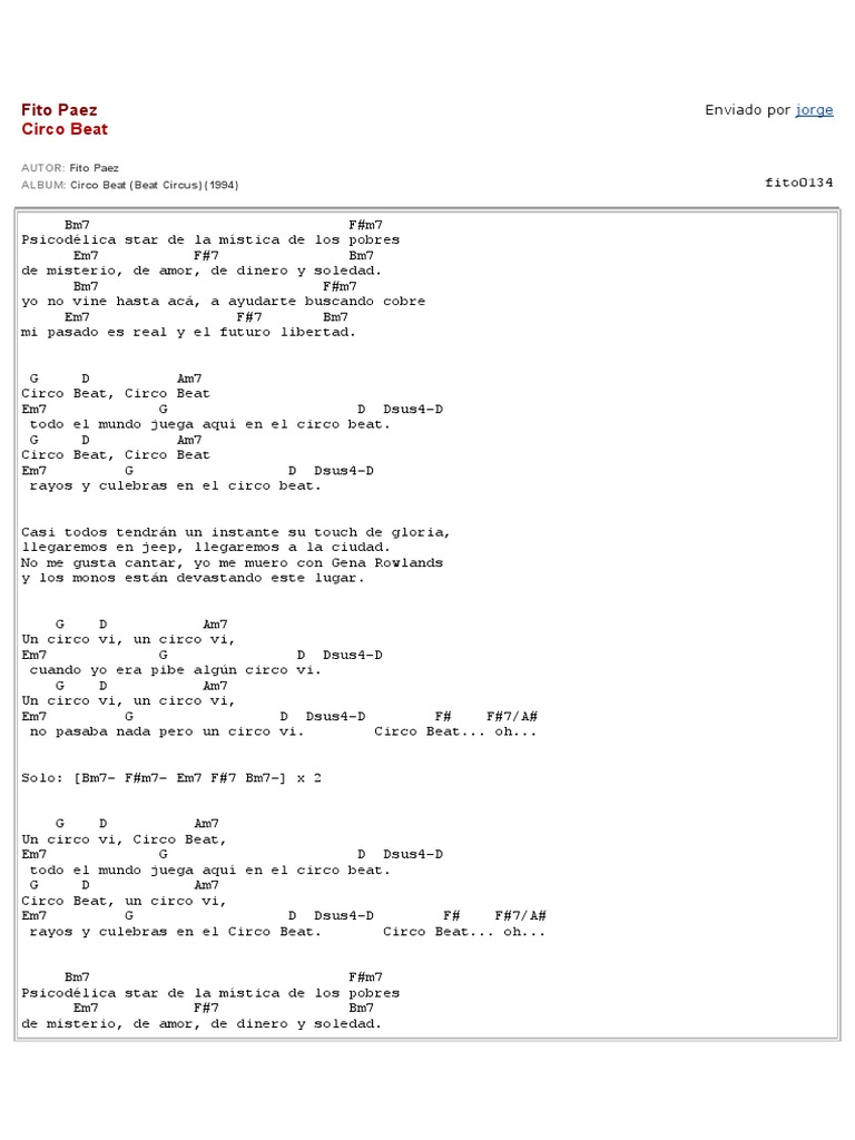 Fito Paez - Circo Beat | PDF