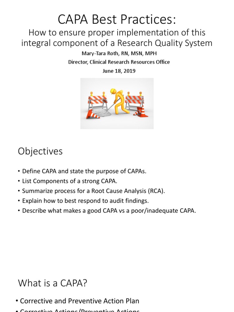 CAPA Best Practice | PDF | Institutional Review Board | Clinical Trial