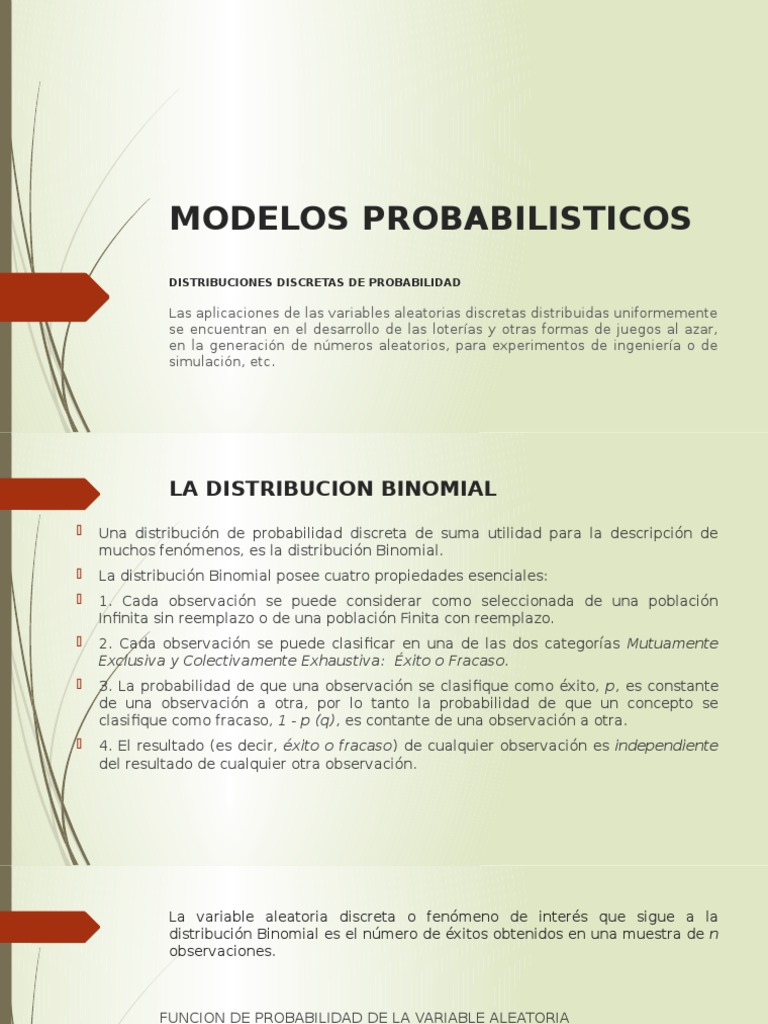 Modelos Probabilisticos | PDF | Distribución de probabilidad | Probabilidad