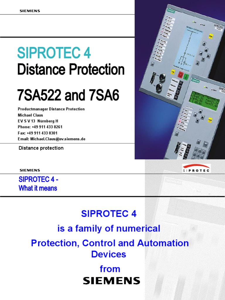 Siprotec 4: Distance Protection 7SA522 and 7SA6 | PDF | Power Engineering | Electrical Engineering