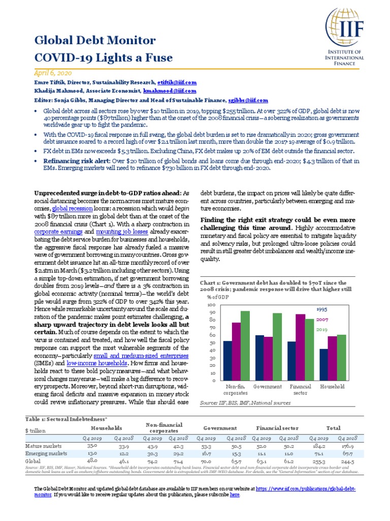 Global Debt Monitor - April2020 IIF PDF | PDF | Fiscal Policy ...