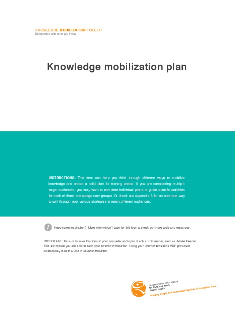 Knowledge Mobilization Planning Form | PDF | Qualitative Research ...