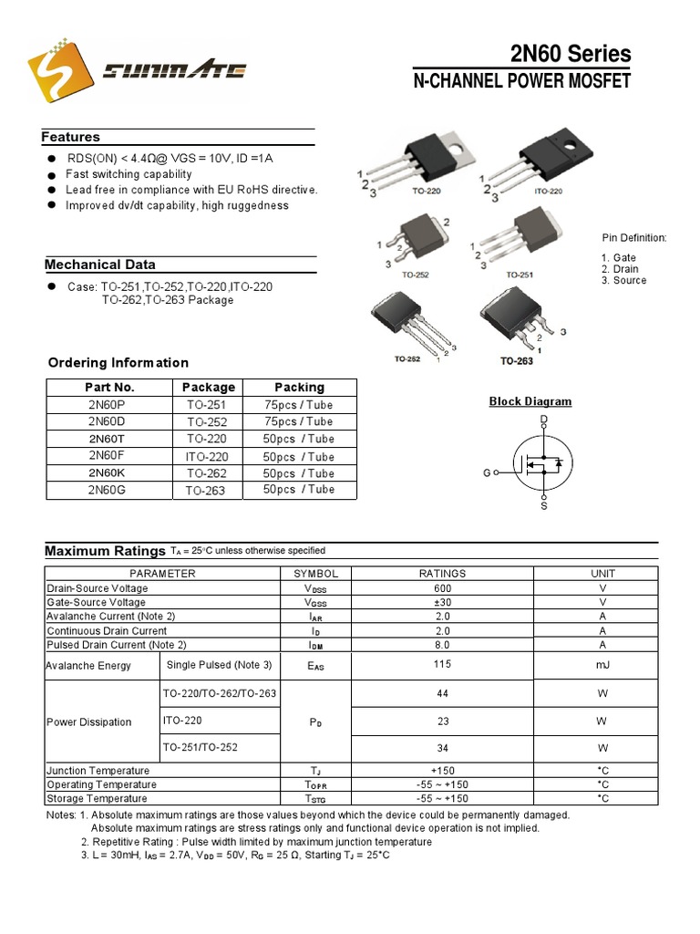 Transistor Mosfet 2n60 Factory Stores | americanprime.com.br
