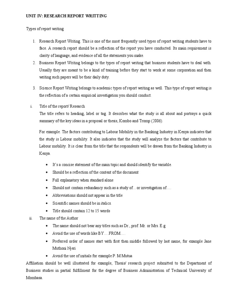 Research Report Writing Guide for Students | PDF | Research Design ...