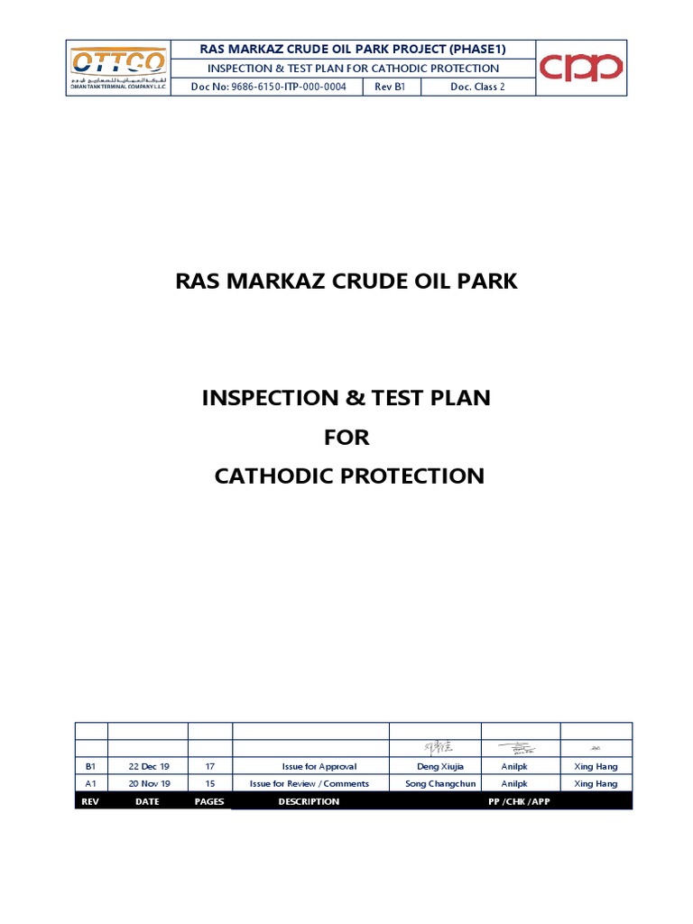 9686-6150-ITP-000-0004 - B1 Inspection Test Plan For Cathodic ...