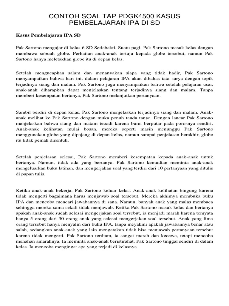 Contoh Soal Kasus Tap PDGK4500 2020.1 PDF | PDF