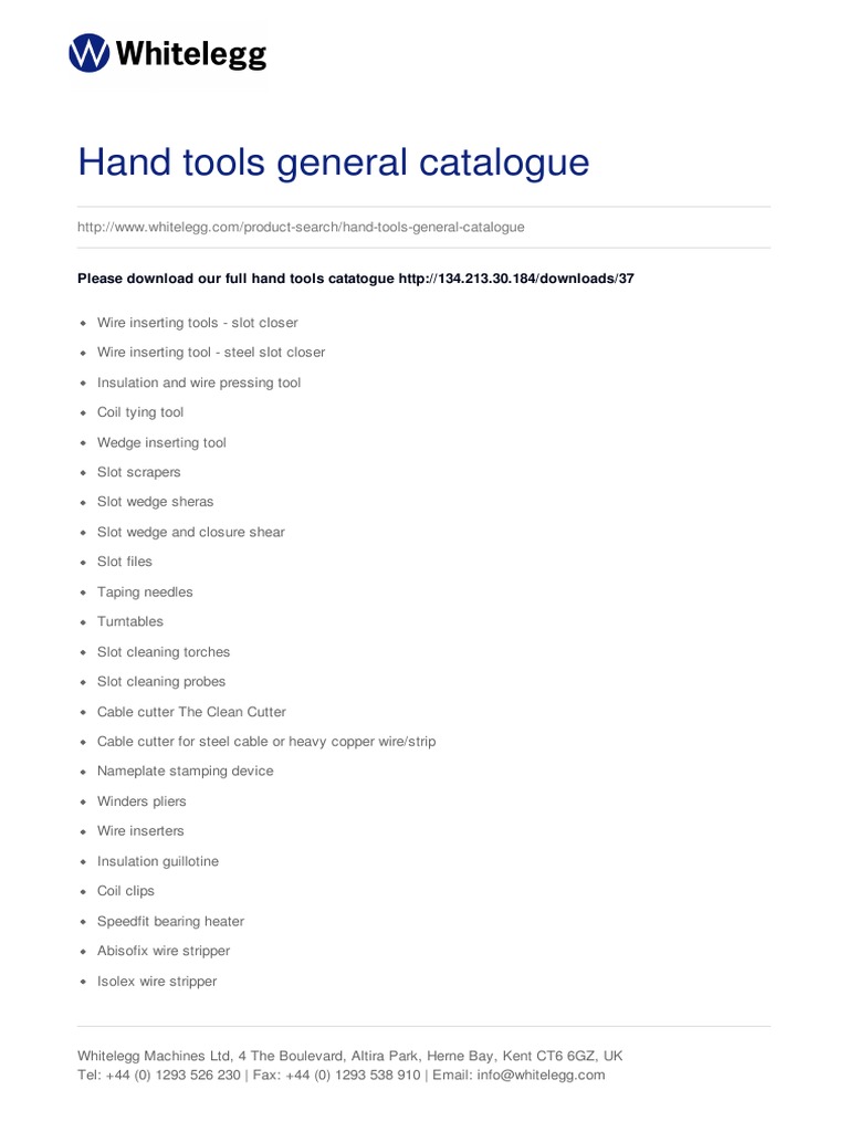 Hand Tools General Catalogue: Please Download Our Full Hand Tools ...