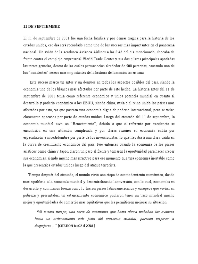 Impacto del 11-S en la economía global | PDF | Ataques del 11 de ...