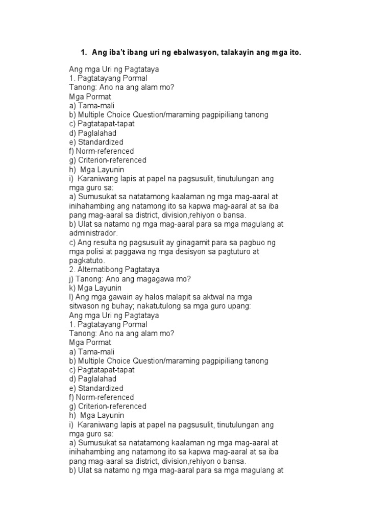 Uri NG Pagsusulit Pangwika | PDF