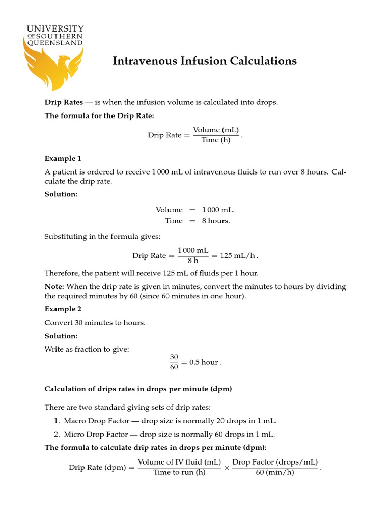 IV Fluid Calculation | PDF | Intravenous Therapy | Medicine