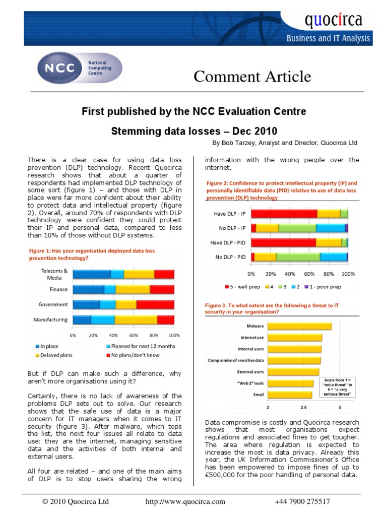 Stemming Data Losses | PDF | Information Technology | Computer Security