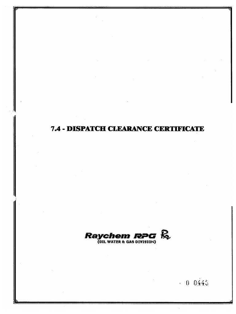 I-7-4 Dispatch Clearance Certificate | PDF