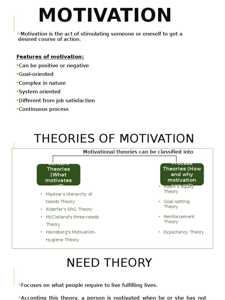 Motivation: Motivation Is The Act of Stimulating Someone or Oneself To ...