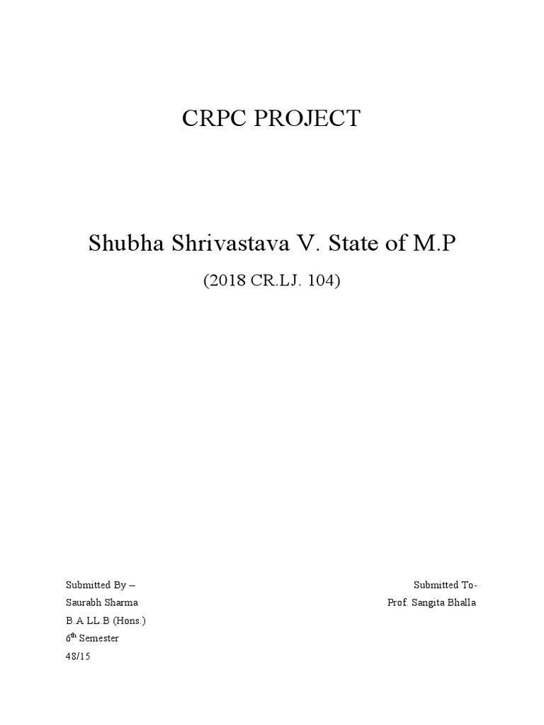 CRPC Project: (2018 CR - LJ. 104) | PDF | Criminal Procedure In South Africa | Prosecutor