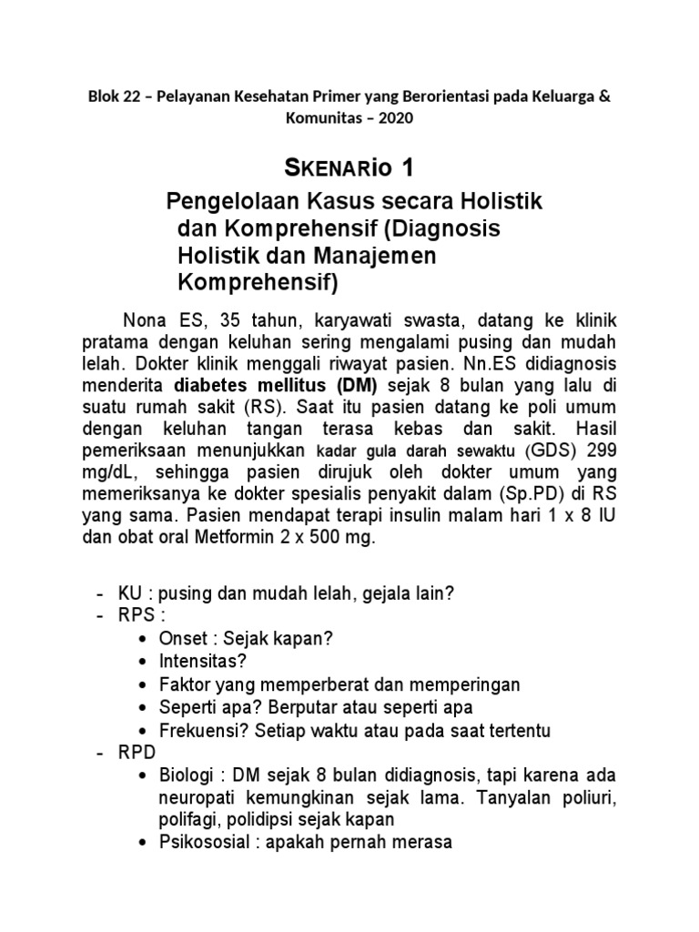 Skenario 1 Blok 22 | PDF