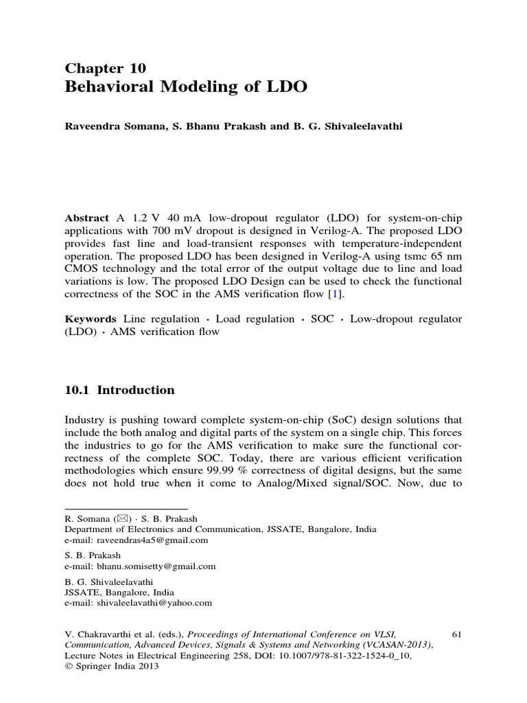 p13 - Behavioral Modeling of LDO PDF | PDF | Amplifier | System On A Chip