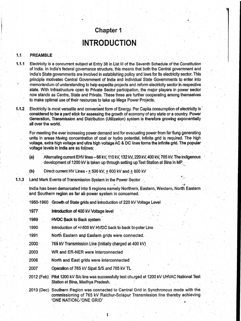 ch-1 INTRODUCTION PDF | PDF | High Voltage Direct Current | Electric ...