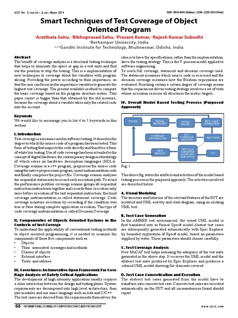Smart Techniques Of Test Coverage Of Object Oriented Program Pdf Conceptual Model Boolean