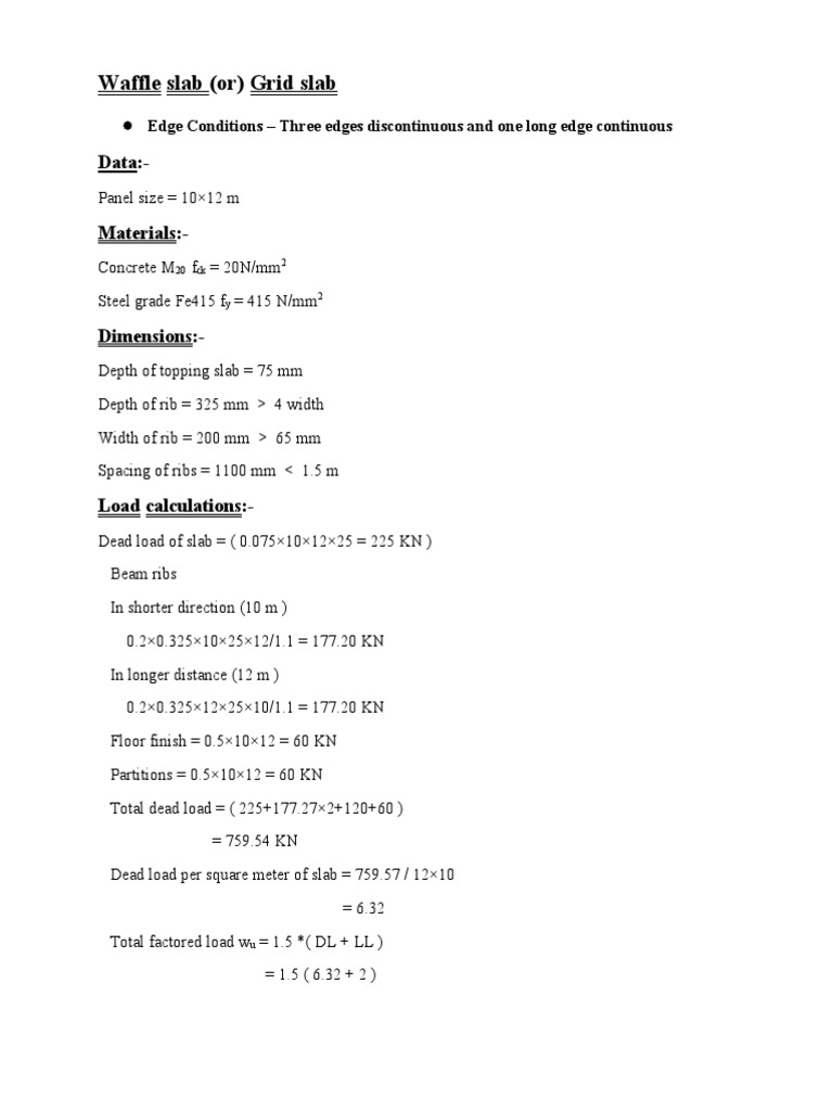 Waffle Slab (Or) Grid Slab: Data | PDF | Building Materials ...