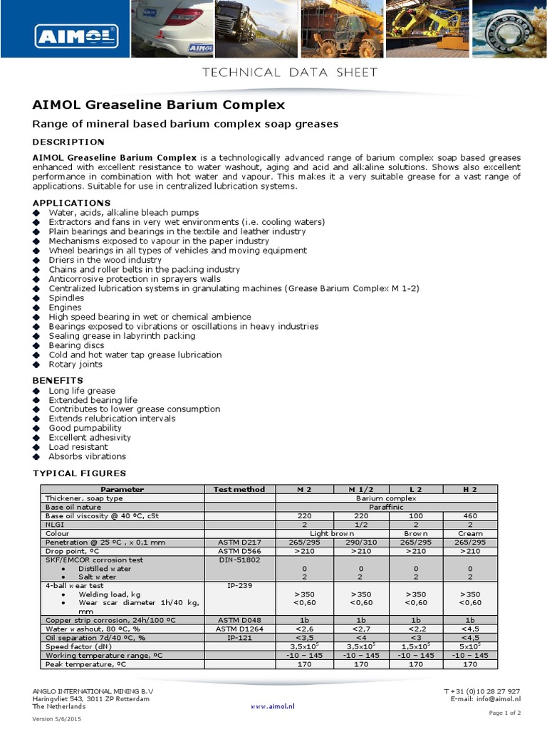 AIMOL Greaseline Barium Complex: Range of Mineral Based Barium Complex ...