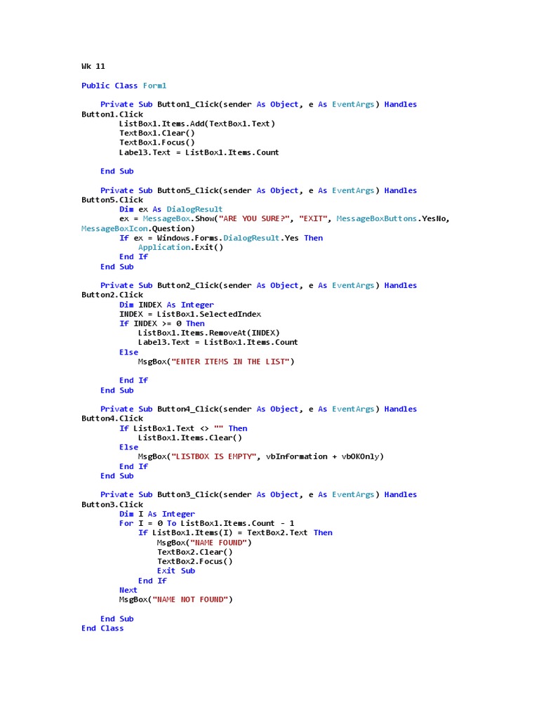 Form1 Eventargs: "Are You Sure?" "Exit" | PDF | Computer Programming | Computing