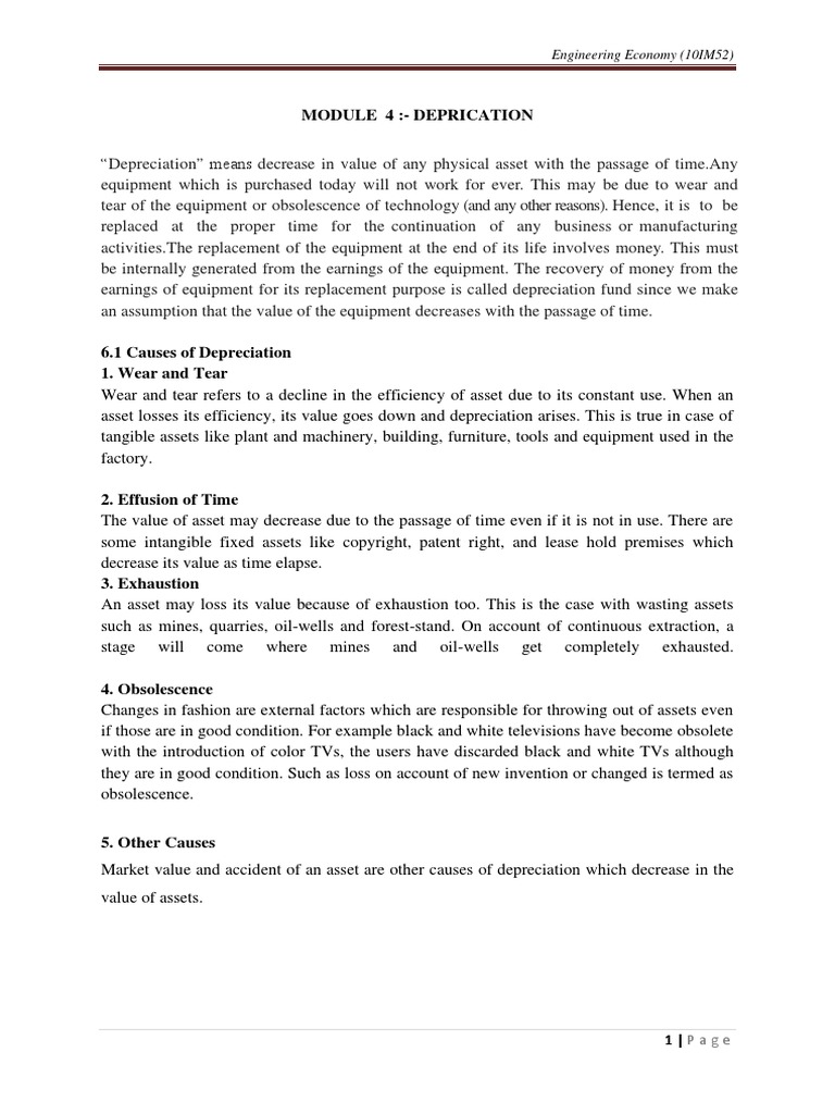 Depreciation Notes PDF | PDF | Book Value | Depreciation