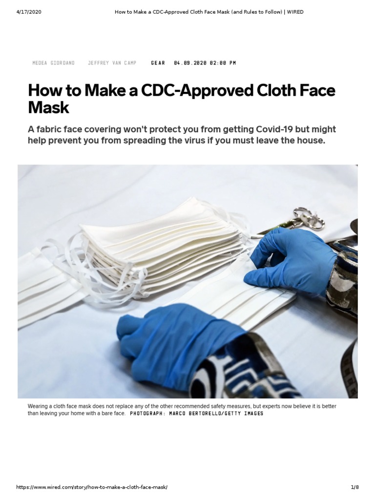 How To Make A CDC-Approved Cloth Face Mask (And Rules To Follow ...