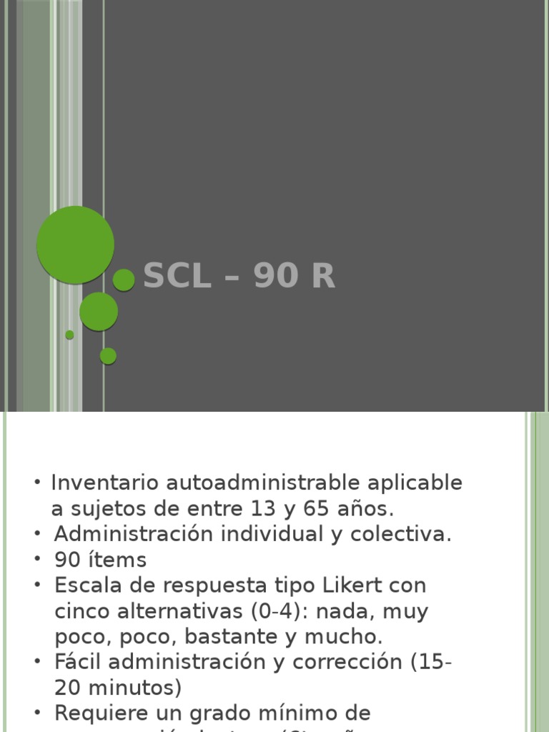 Scl – 90 R | Trastorno mental | Diagnóstico psiquiátrico