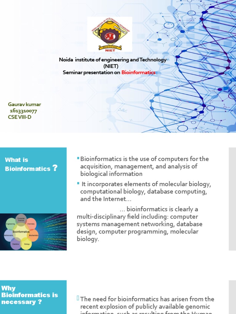 Introduction To Bioinformatics | PDF | Bioinformatics | Biomolecular ...