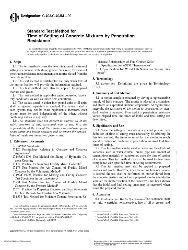Astm C403-99 PDF | PDF | Concrete | Outlier
