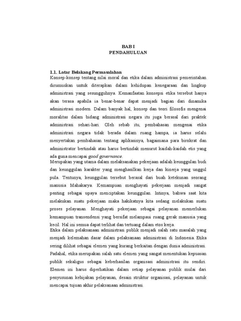 Makalah Etika Administrasi Pemerintahan | PDF