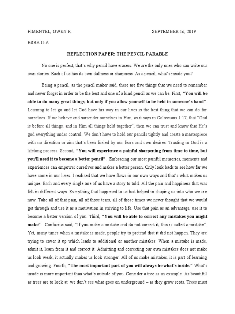 Reflection Paper - Gwen | PDF | Id | Psychological Concepts