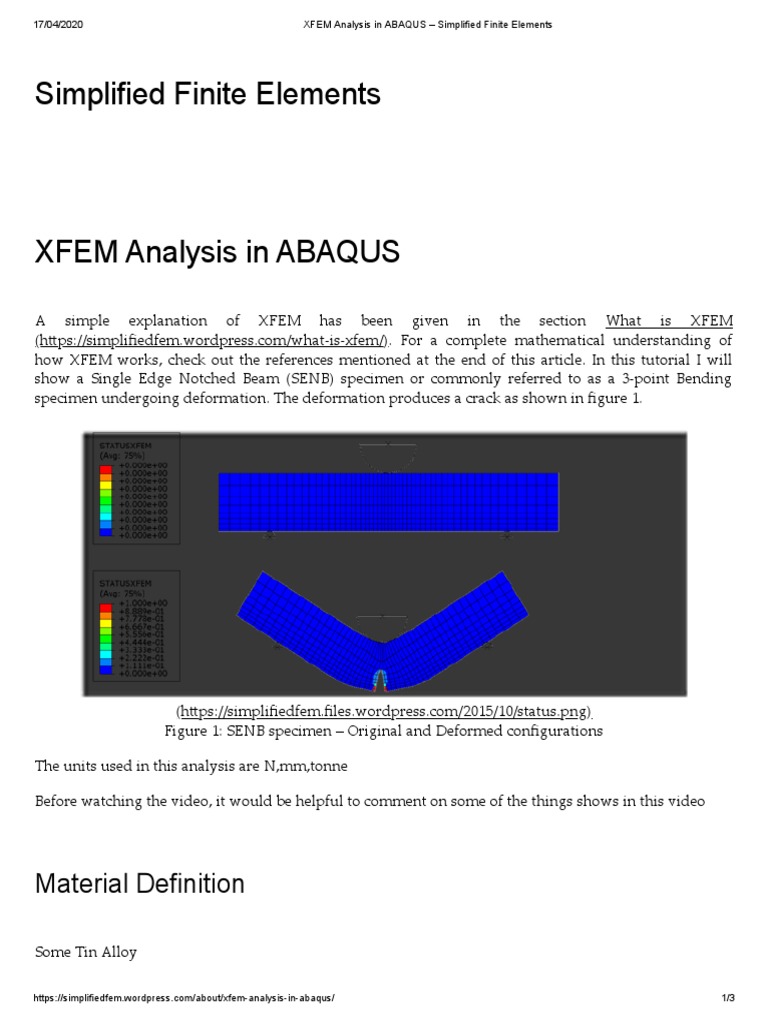 XFEM Analysis in ABAQUS - Simplified Finite Elements | PDF | Finite Element Method | Fracture