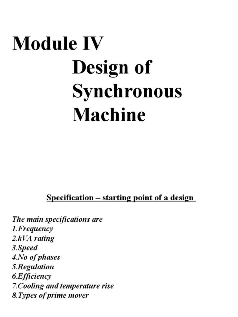 Design of Synchronous Machine | PDF | Alternating Current | Electrical ...