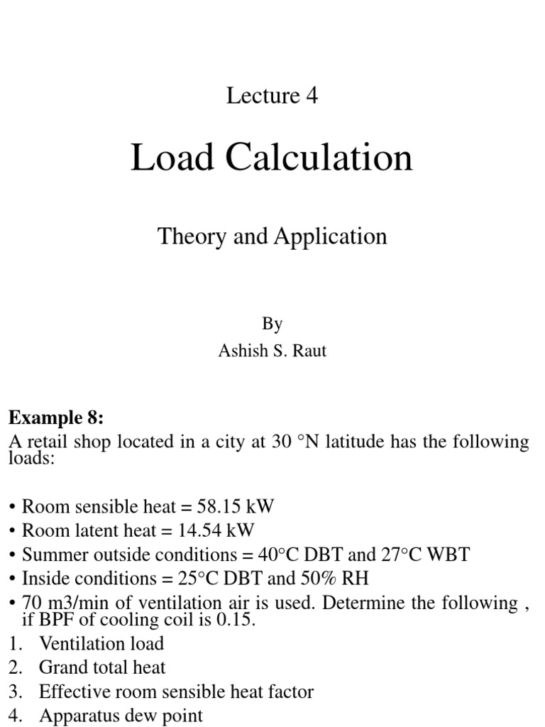 Load Calculation Theory and Application: A Detailed Example of ...
