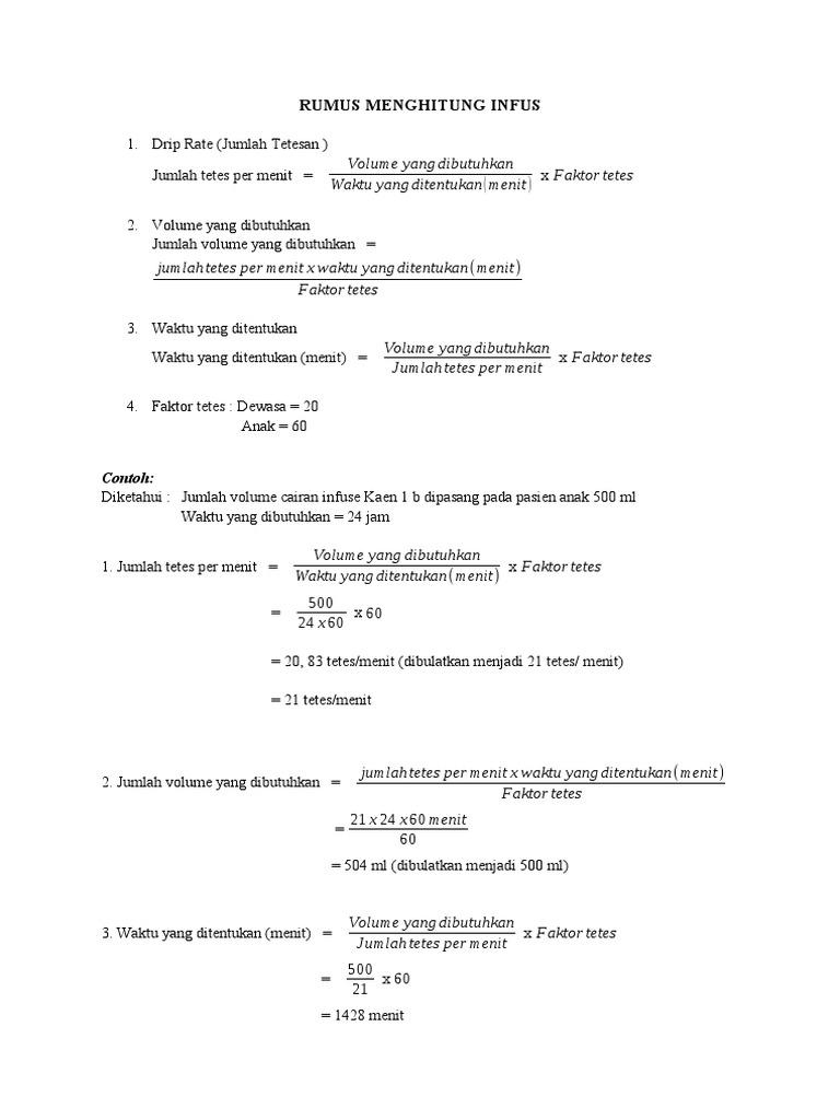 Rumus Menghitung Infus | PDF