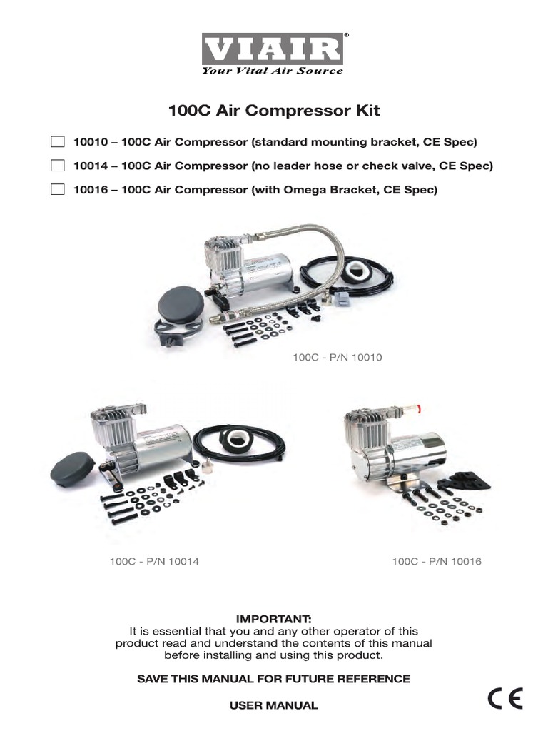 VIAIR 100C Compresor - Manual | PDF | Valve | Fuse (Electrical)
