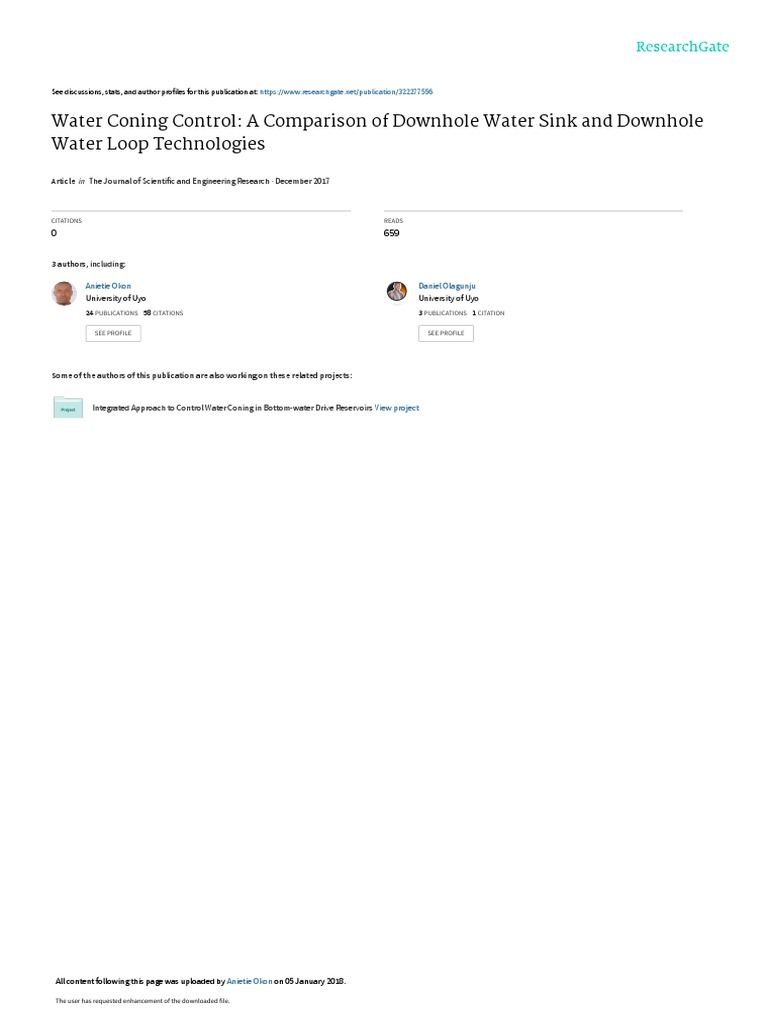 Water Coning Control: A Comparison of Downhole Water Sink and Downhole ...