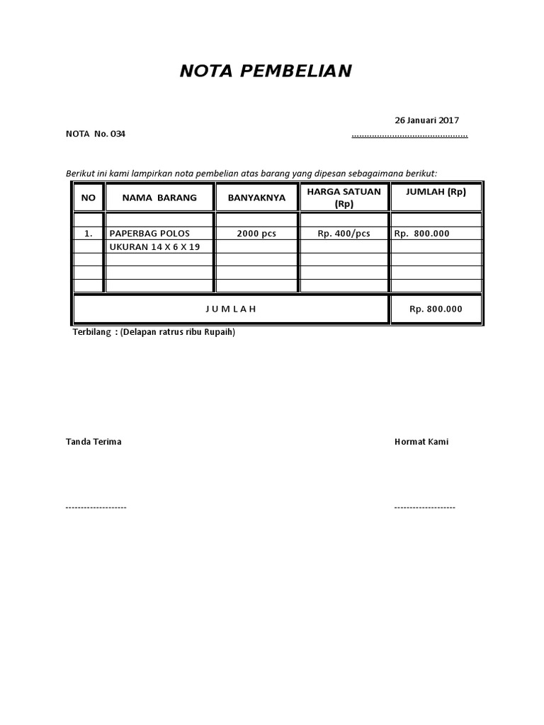 Contoh NOTA | PDF