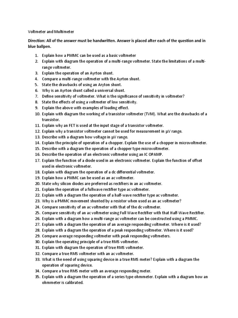Activity #1 Voltmeter and Multimeter | PDF | Electronic Engineering ...