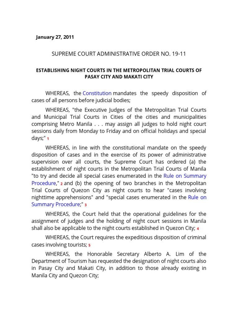 Supreme Court Administrative Order No. 19-11 | Download Free PDF ...