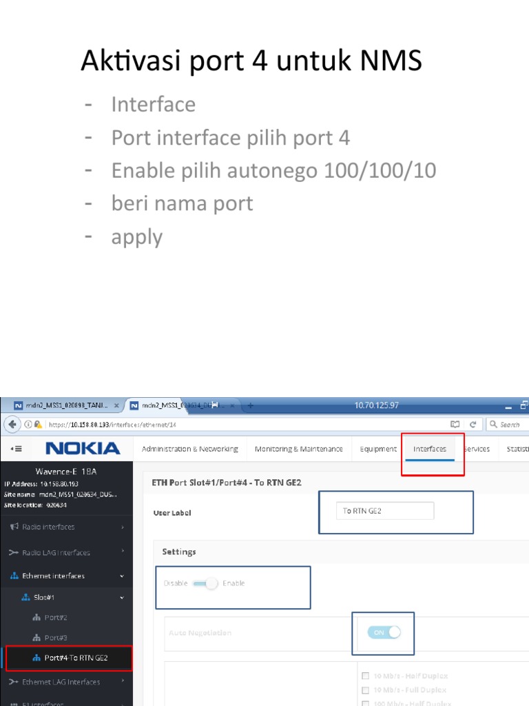 Panduan Konfigurasi NMS Port 4 | PDF